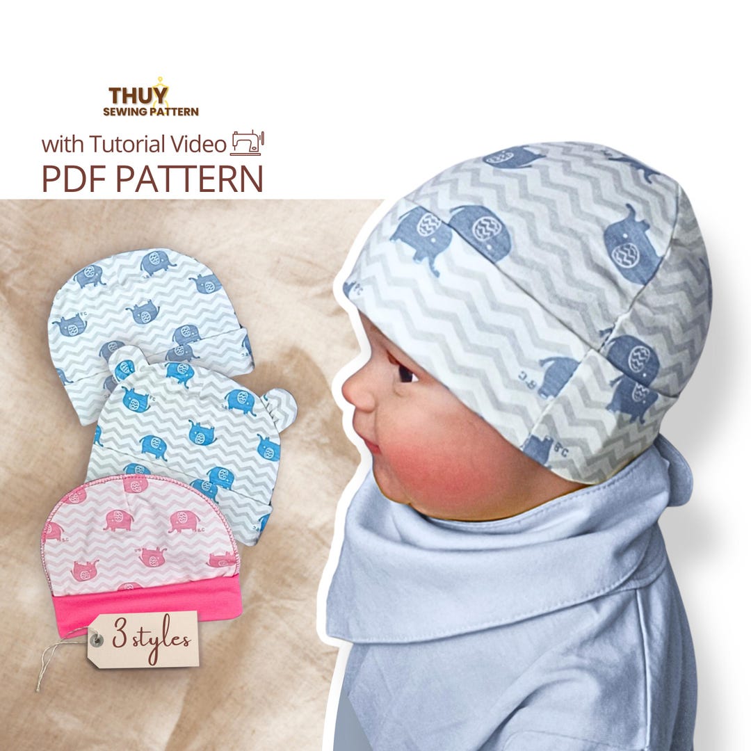 Baby Hat Sewing Pattern, Beginner Friendly (PDF Download, 0-18M) - Etsy