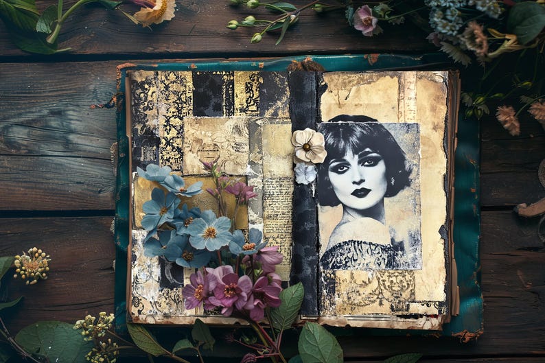 Vintage 20s Digital Paper Pack for Scrapbooking, Art Deco Junk Journal ...