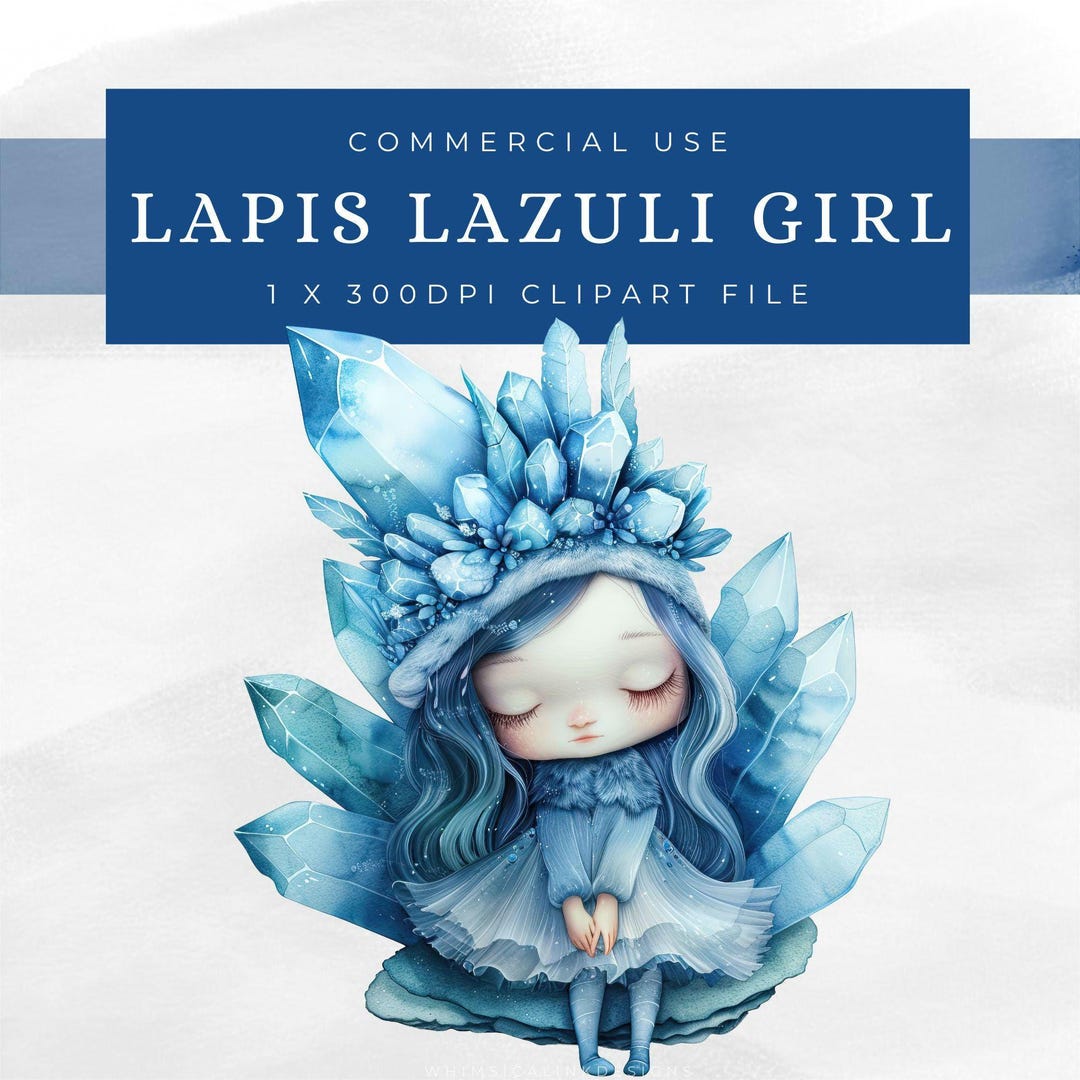 Blue Lapis Lazuli Girl, Quartz Crystal, Gemstone Clipart, Meditation ...
