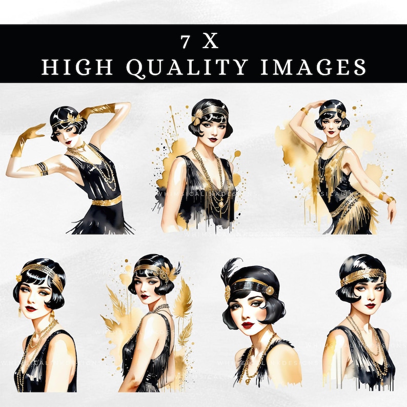 Flapper Girl Clipart, Roaring 20s Clipart, Great Gatsby, 1920s Party ...