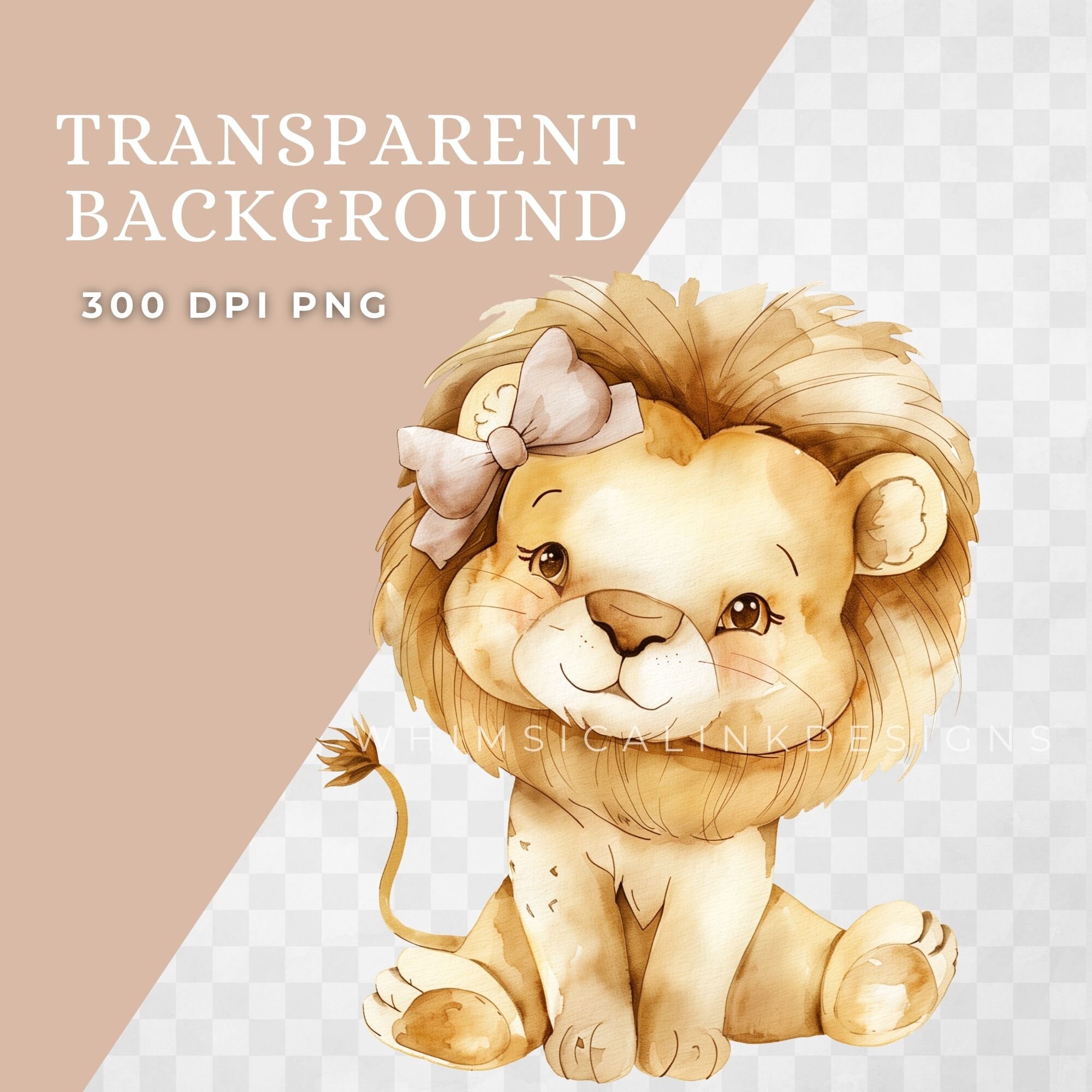 Watercolor Baby Lion, Baby Lion Clipart, Baby Lion PNG, Baby Lion ...