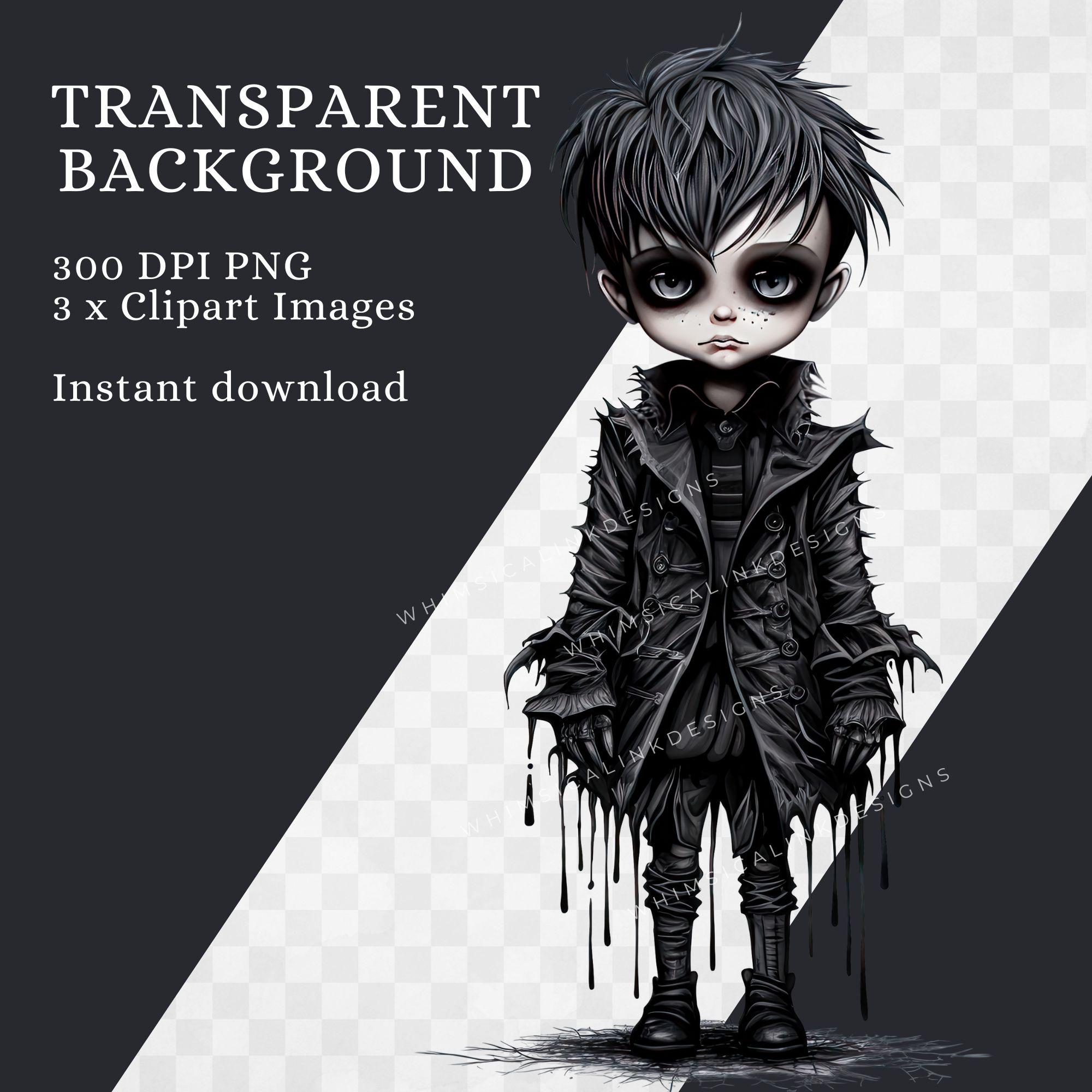 Gothic Boy, Quirky Boy, Goth Boy, Dark Fantasy Clipart, Goth Fashion ...
