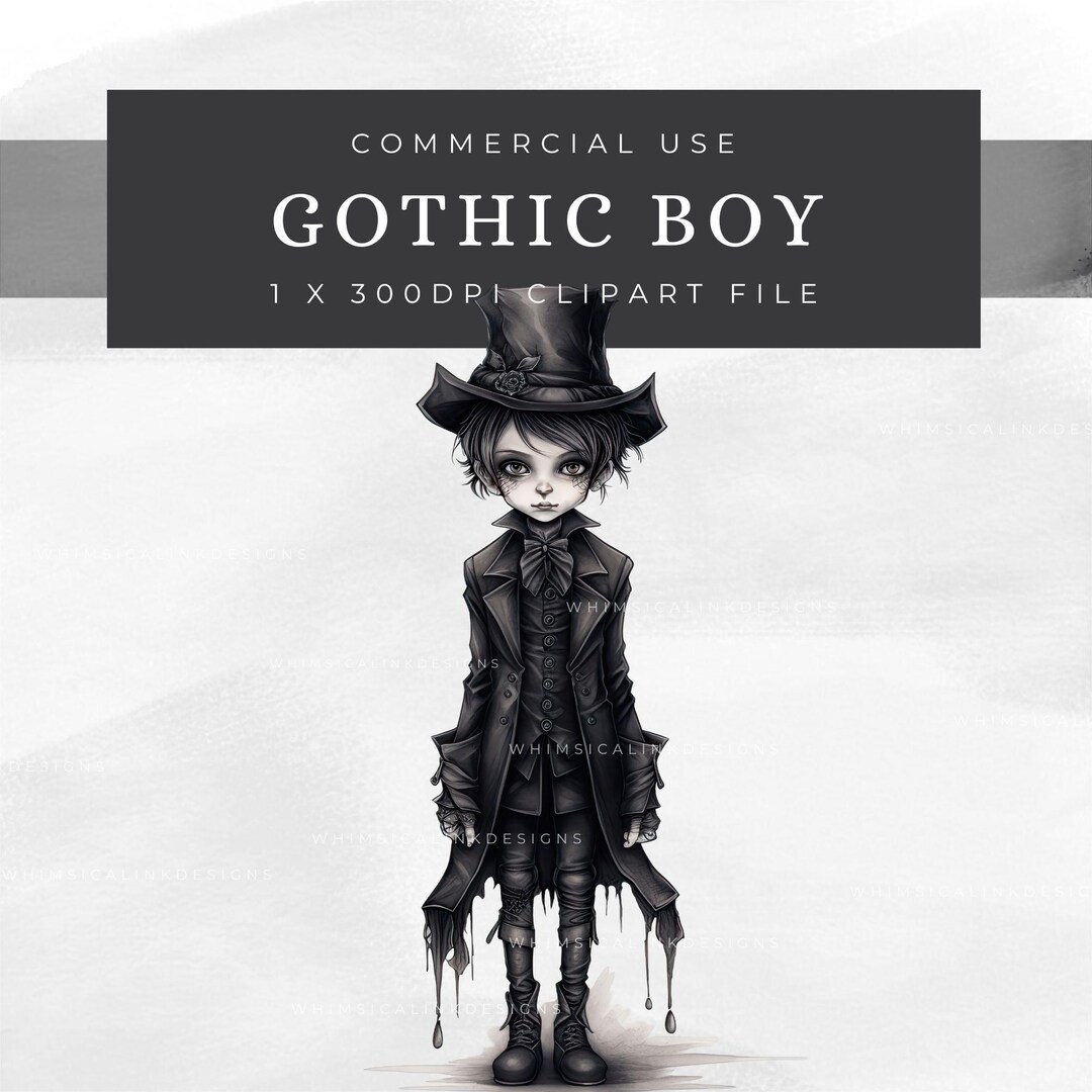 Gothic Boys, Quirky Boy, Goth Boy, Gothic Clipart, Gothic PNG, Dark ...