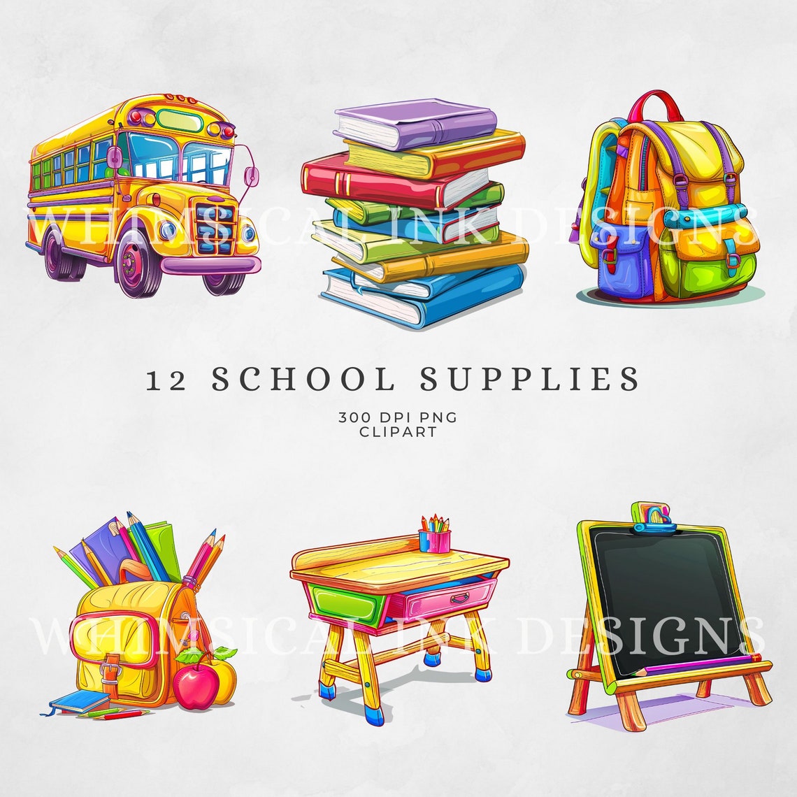 School Clipart, Backpack Clipart, Back to School Clipart, School Png ...