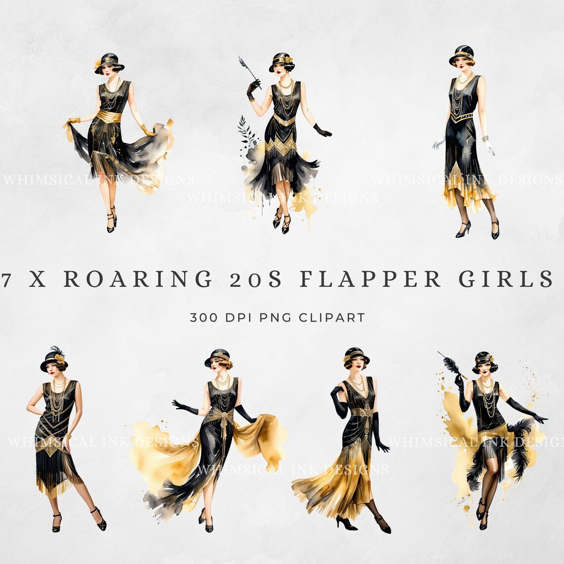 Flapper Girl Clipart, Roaring 20s Clipart, Great Gatsby, 1920s Party ...