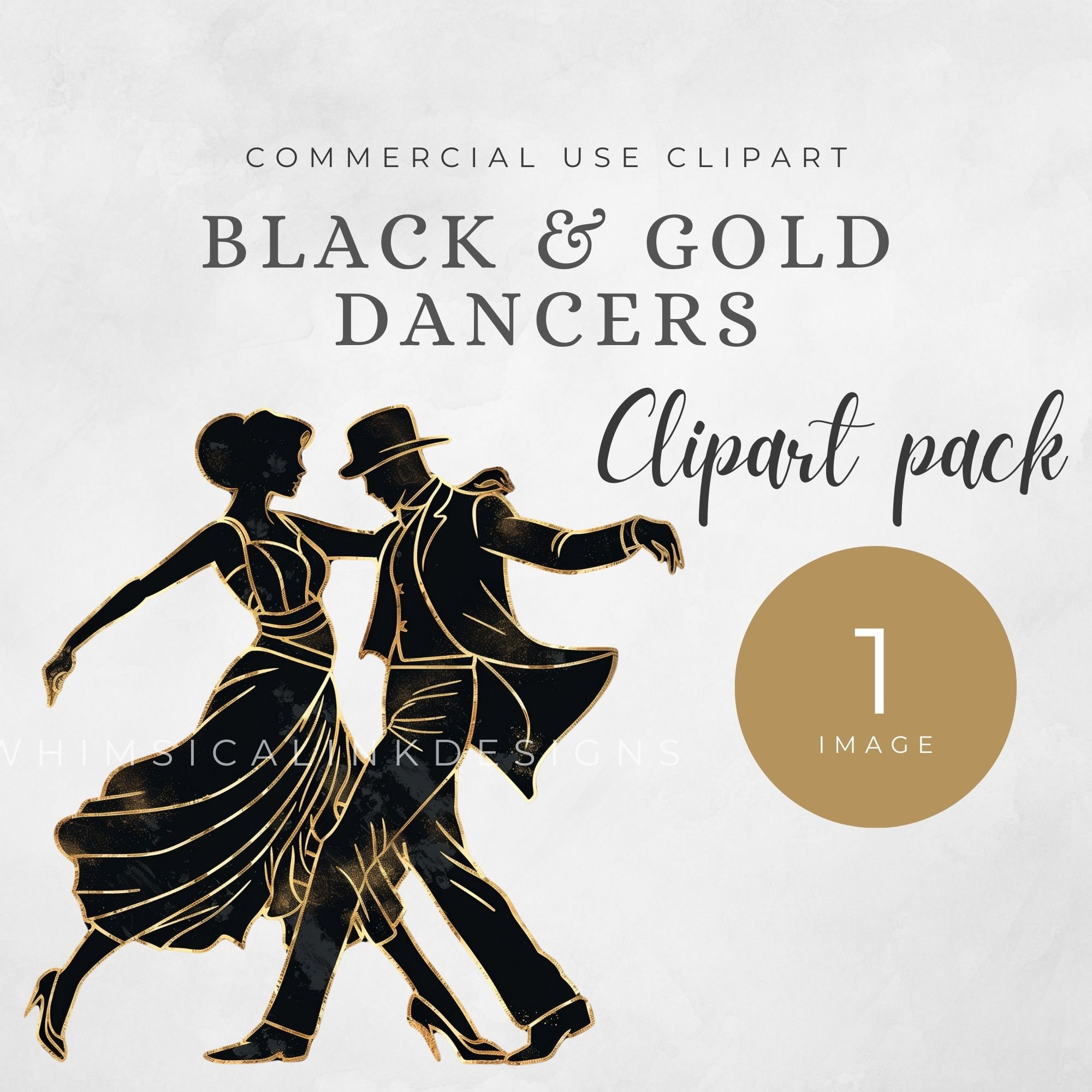 Black and Gold Dancers, Roaring 20s Clipart, Great Gatsby, 1920s Party ...