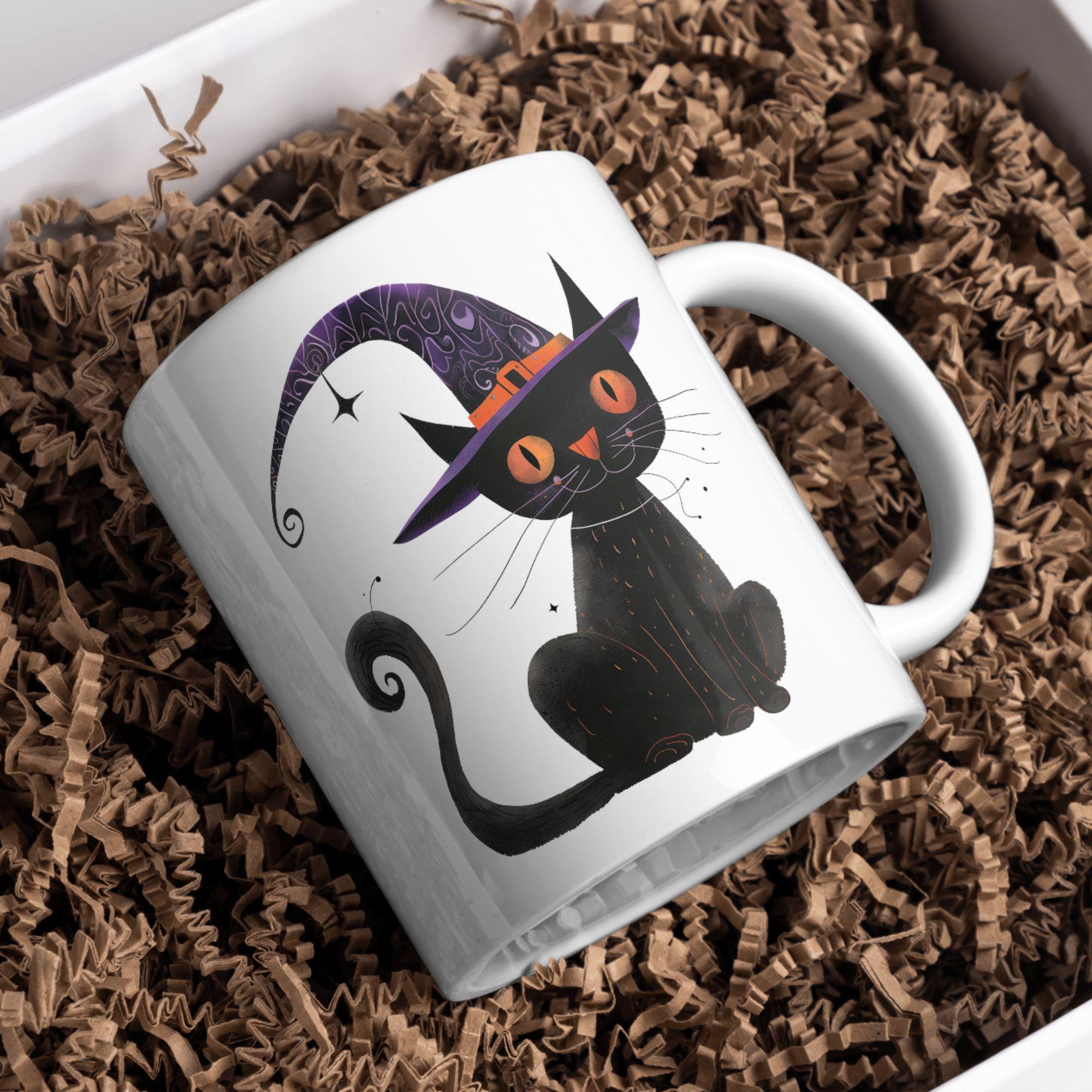 Quirky Cat Halloween Clipart, Halloween Cat Clipart, Cute Watercolor ...