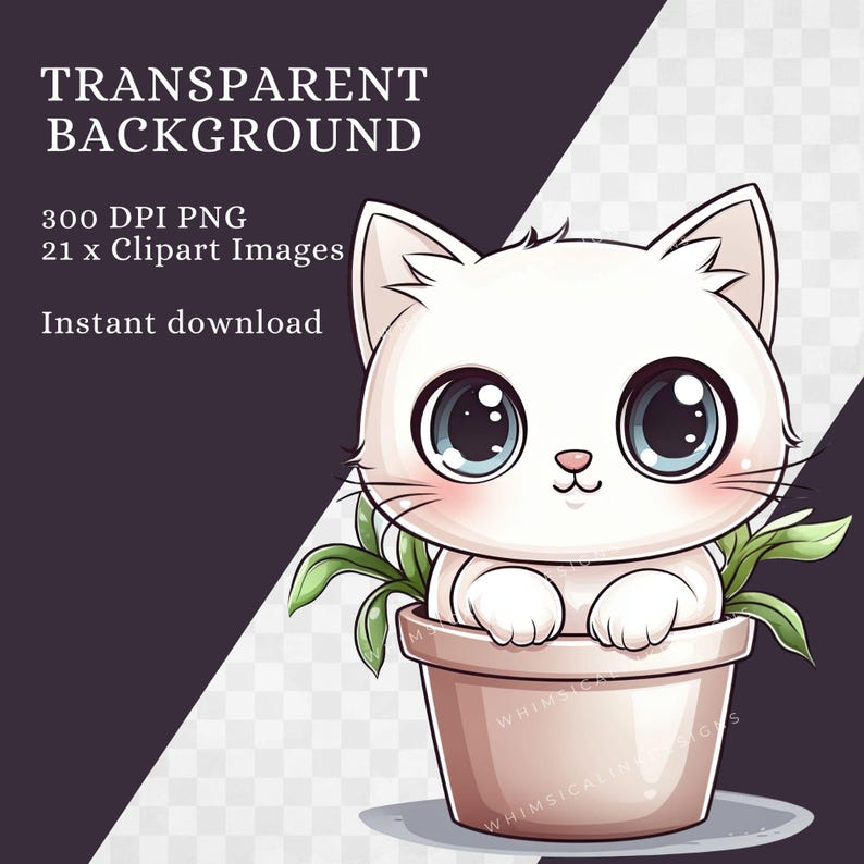 Cute Kawaii Kitty Clipart, Cute Kitten Clipart, Kawaii Cat Png, Kawaii ...