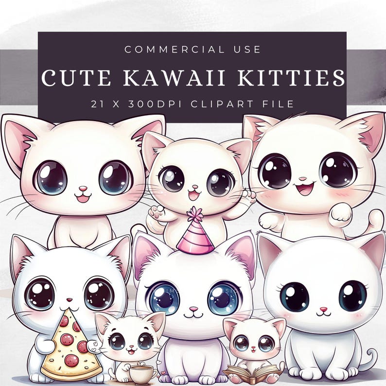 Cute Kawaii Kitty Clipart, Cute Kitten Clipart, Kawaii Cat Png, Kawaii ...