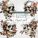 Floral Skull Clipart, Skull Png, Gothic Skull Clipart, Floral Skull ...