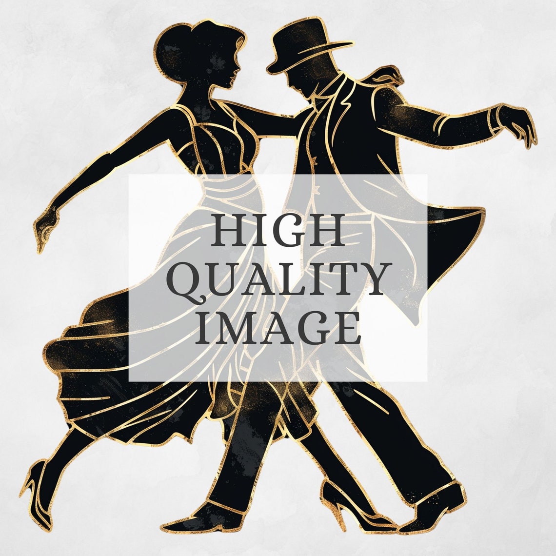 Black and Gold Dancers, Roaring 20s Clipart, Great Gatsby, 1920s Party ...