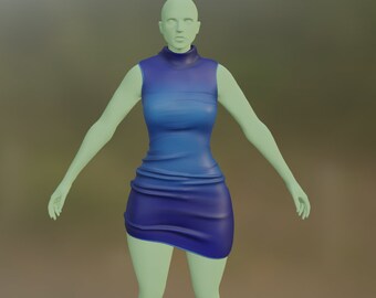 Knit Double Split Women's Fivem GTA Clothes Dress - Etsy