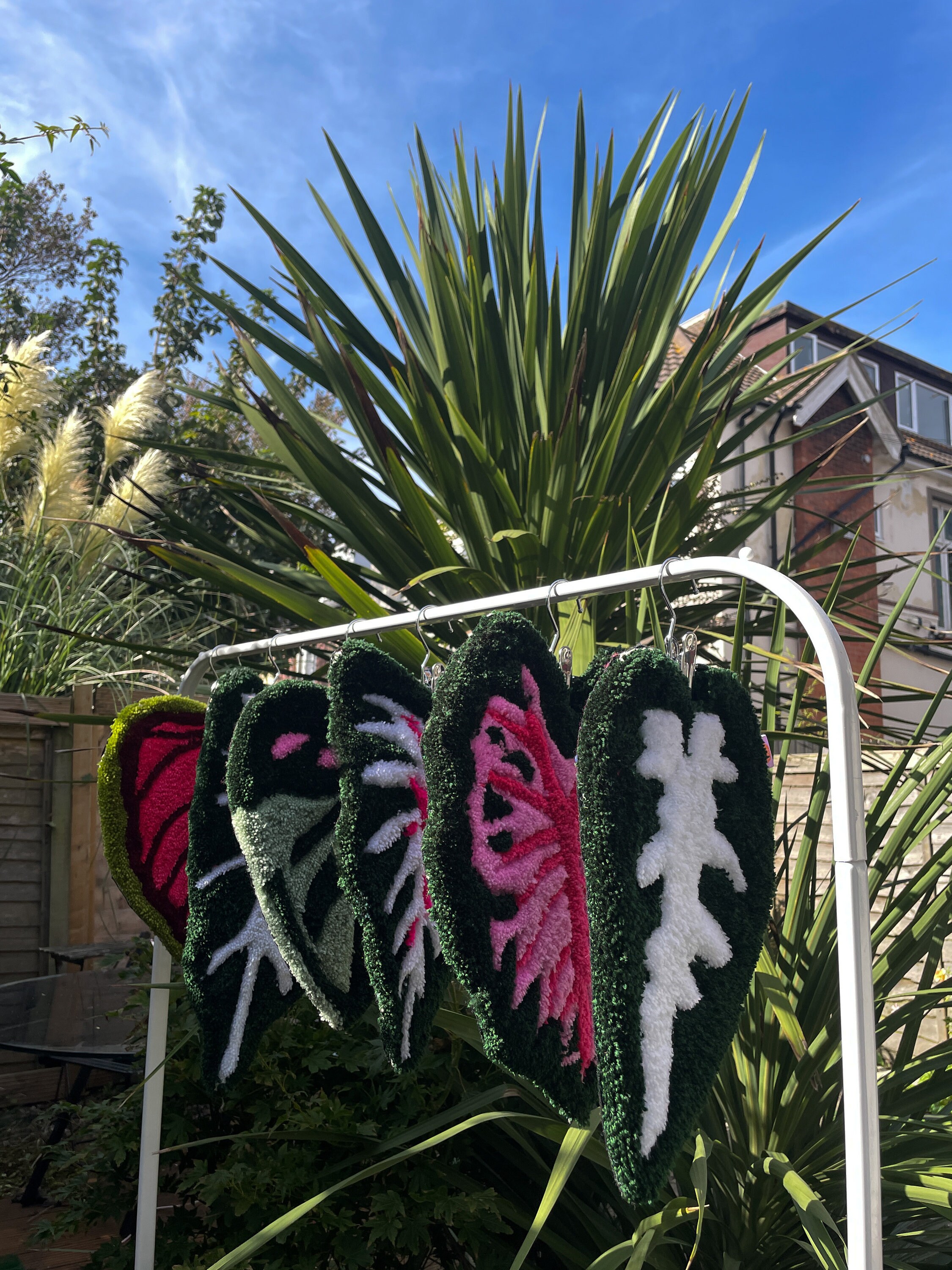 Monstera Hand Tufted Mini Rug Leaf Rug Plant Lover Home Decor Wall Art ...