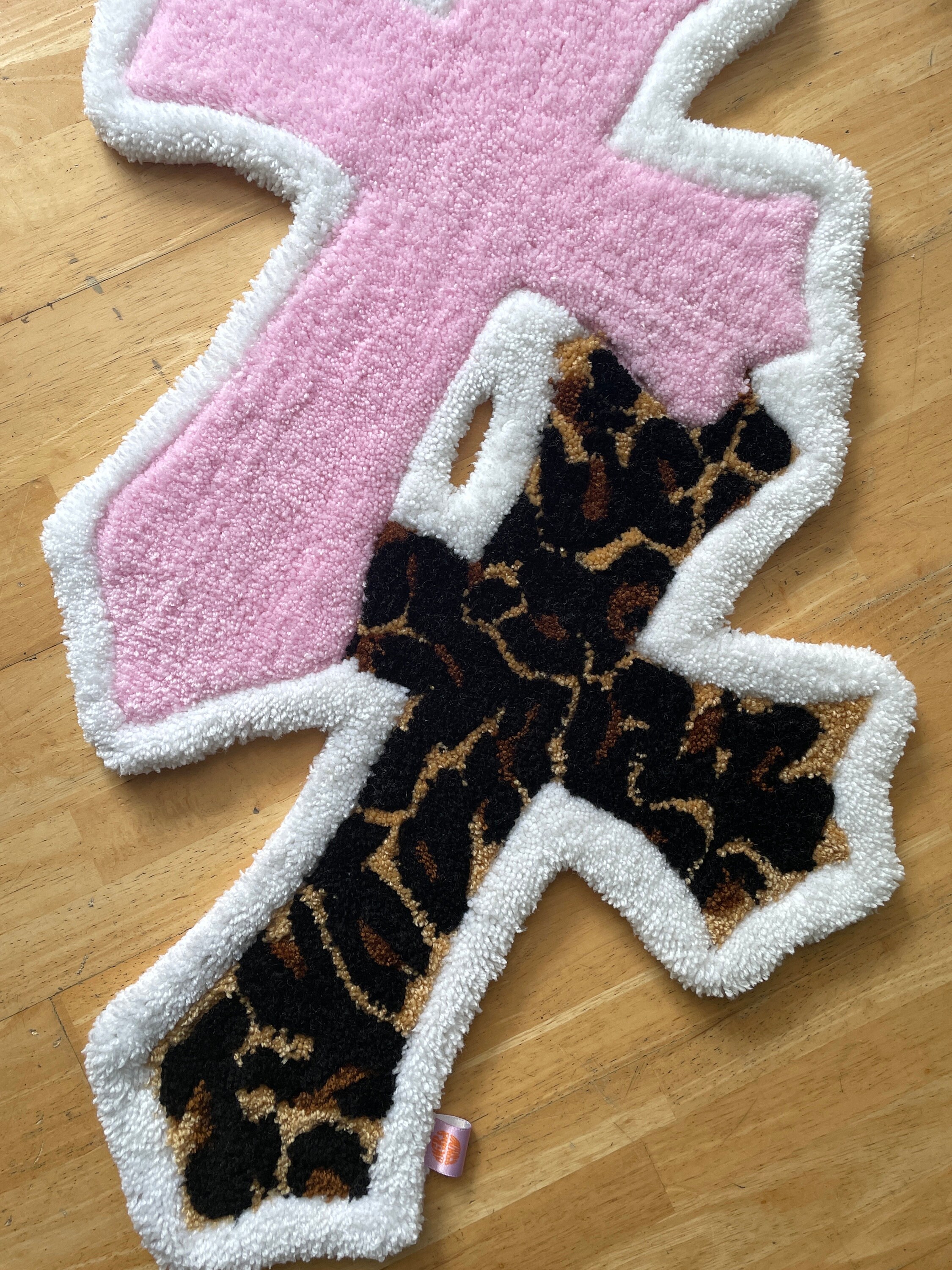 Custom Gothic Cross Hand Tufted Rug leopard Pattern Home Decor Wall Art ...