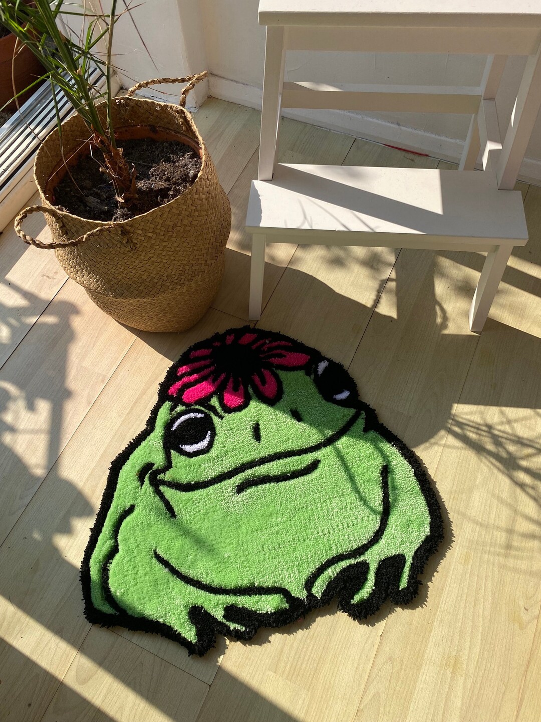 Frog Hand Tufted Rug | Home Decor | Wall Art | Custom Rug |100% ...