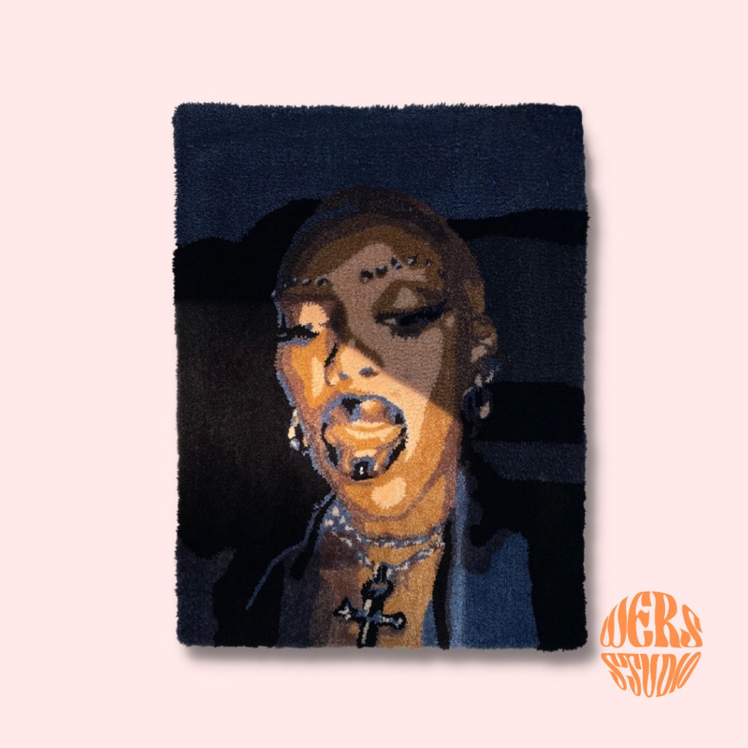 Doja Cat Portrait Hand Tufted Rug Dojo Cat Home Decor Wall Art Custom ...