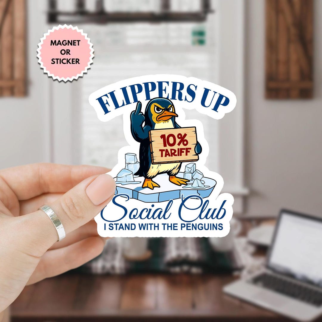 Flippers up Social Club I Stand With the Penguins Sticker/car Magnet ...