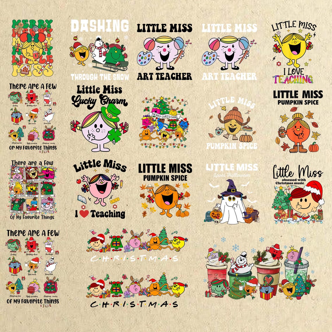 Little Miss Png Bundle, Cartoon Png Bundle, Little Miss Princess Png ...