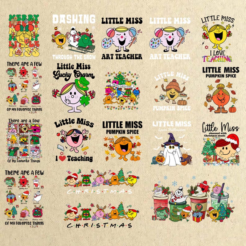 Little Miss Png Bundle, Cartoon Png Bundle, Little Miss Princess Png ...