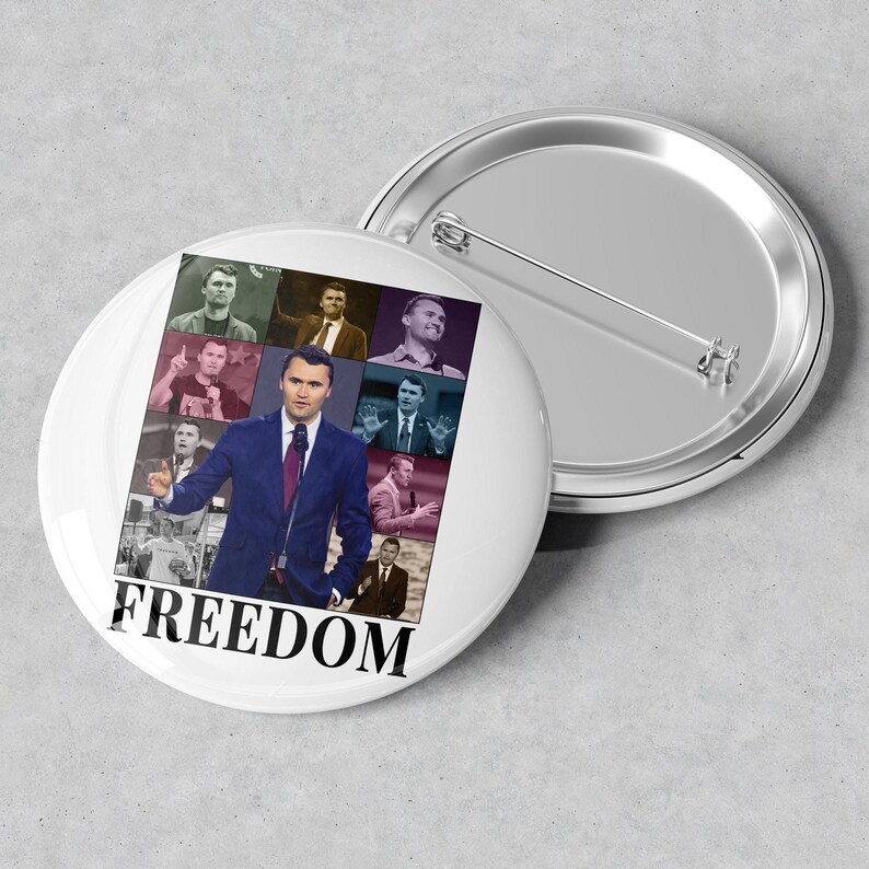 Charlie Kirk Freedom Pin Button, Freedom Pin Button – Political ...