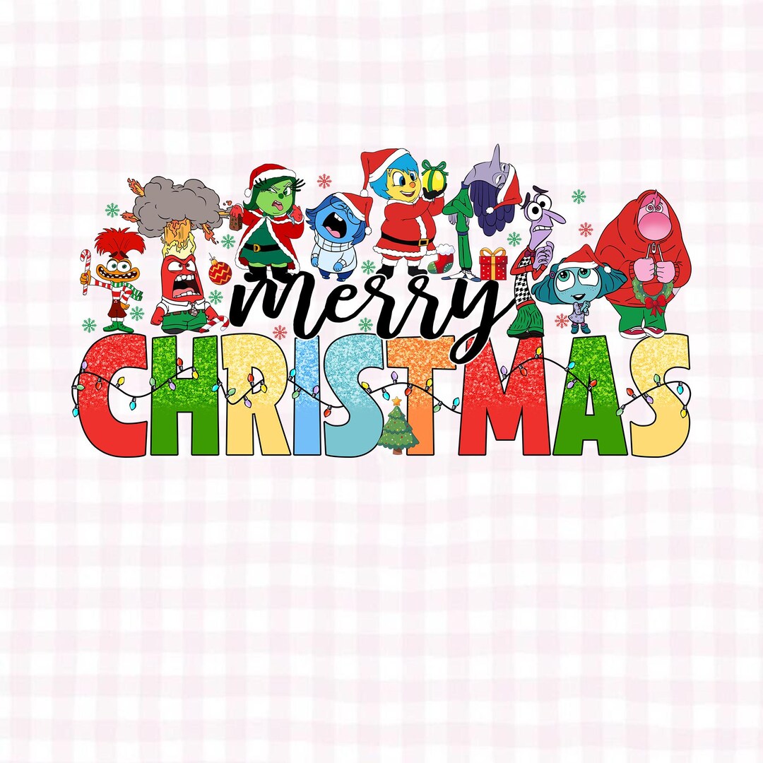 Merry Christmas Inside Out Png, Christmas Light Tree Png, Cartoon ...