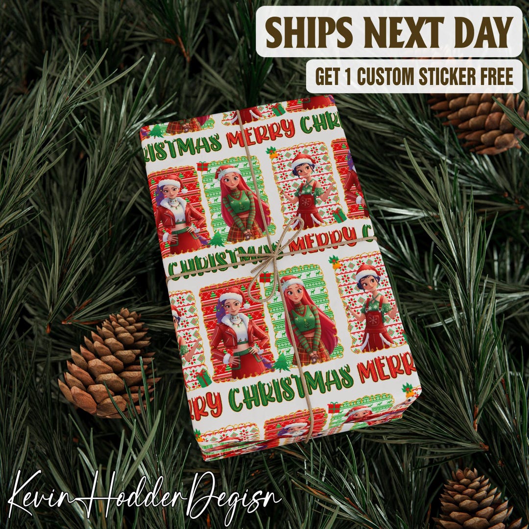 HUNTRIX Merry Christmas Wrapping Paper, Kpop Demon Hunters Wrapping ...