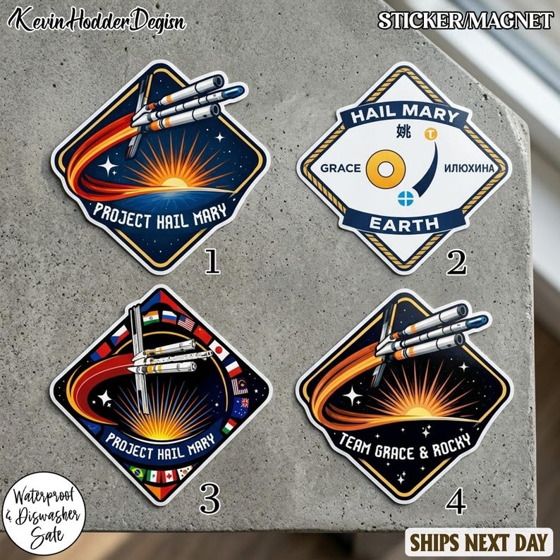 Project Hail Mary Powered by Astrophage Sticker, Grace Rocky Save Stars ...