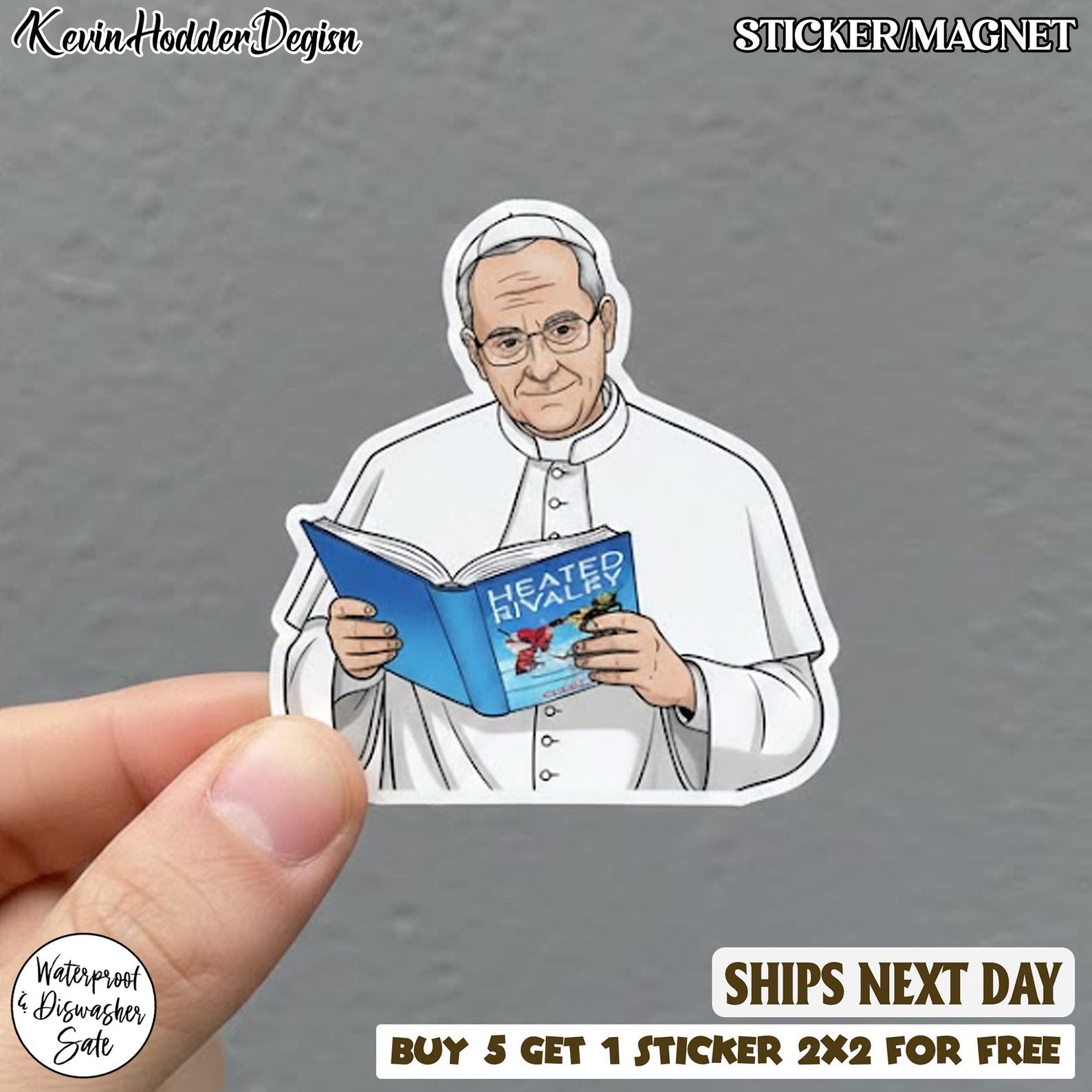 Funny Heated Rivalry Pope Sticker Magnet, Ilya Rozanov Shane Hollander ...