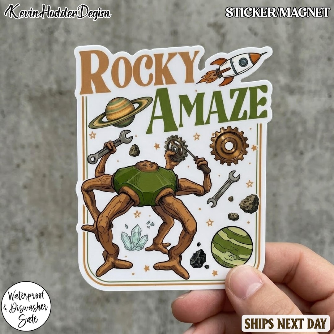 Project Hail Mary Rocky Amaze Sticker, Grace Rocky Save Stars Sticker ...