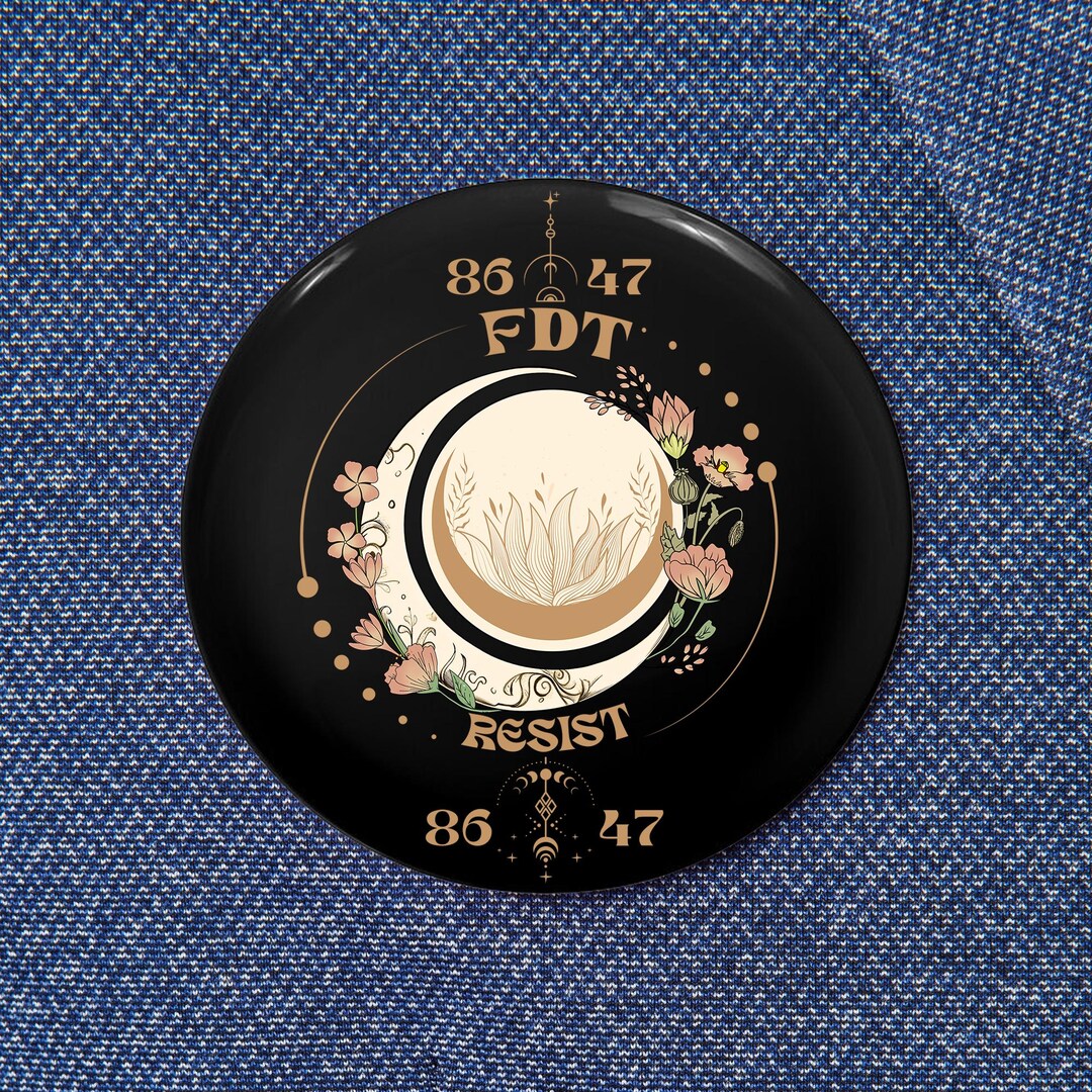 Subtle Anti Fascist FDT Celestial Moon Button, FDT Progressive ...