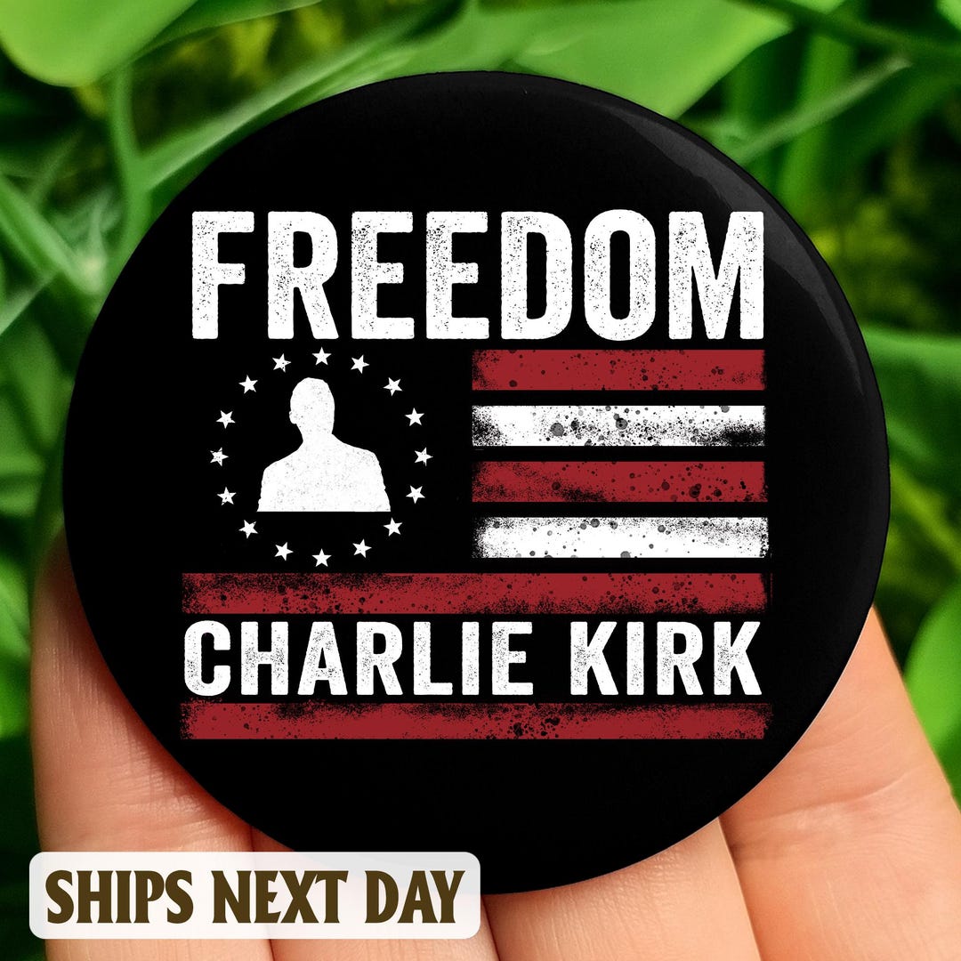 Insignia de Charlie Kirk con la bandera de la libertad, insignia de ...