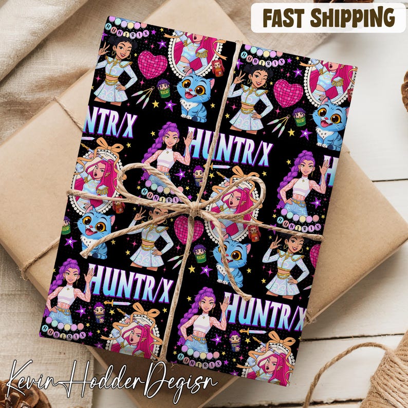 Huntrix Kpop Demon Hunters Wrapping Paper, Kpop Demon Hunters Wrapping ...