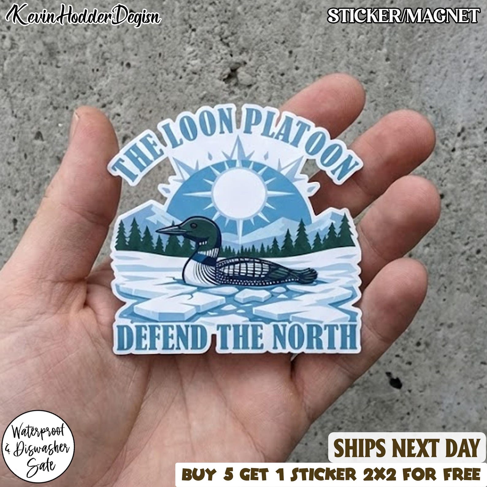 The Loon Platoon Defend the North Minnesota Strong Sticker/car Magnet ...