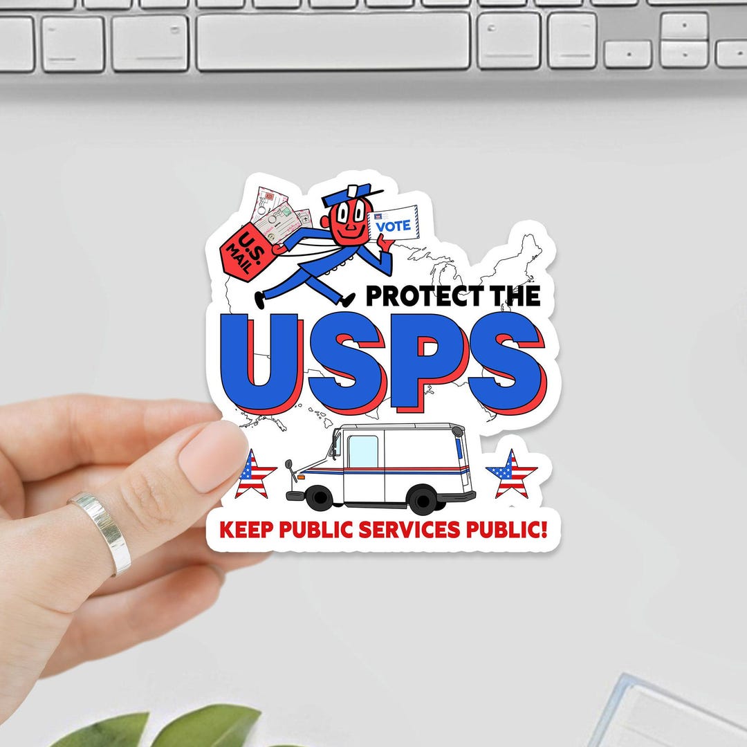 Protect USPS Keep Public Services Public Sticker, USPS Stickers ...