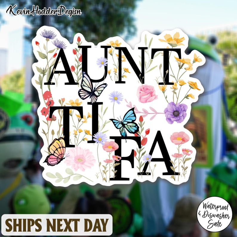 Aunt Tifa Floral Anti Trump Sticker, Political Sticker, Political ...