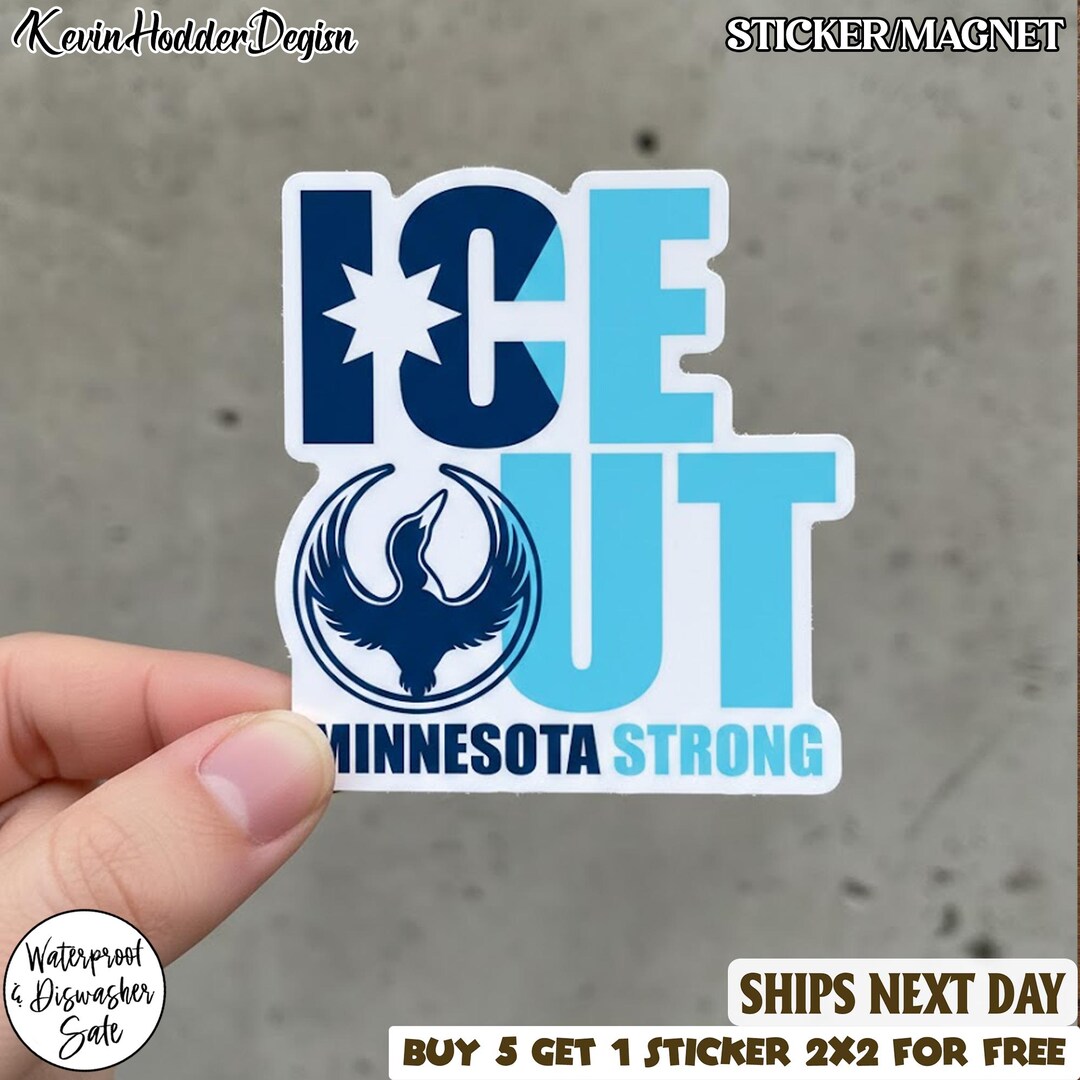 Ice Out Minnesota Strong Sticker/car Magnet, MN State Bird Loon Protest ...