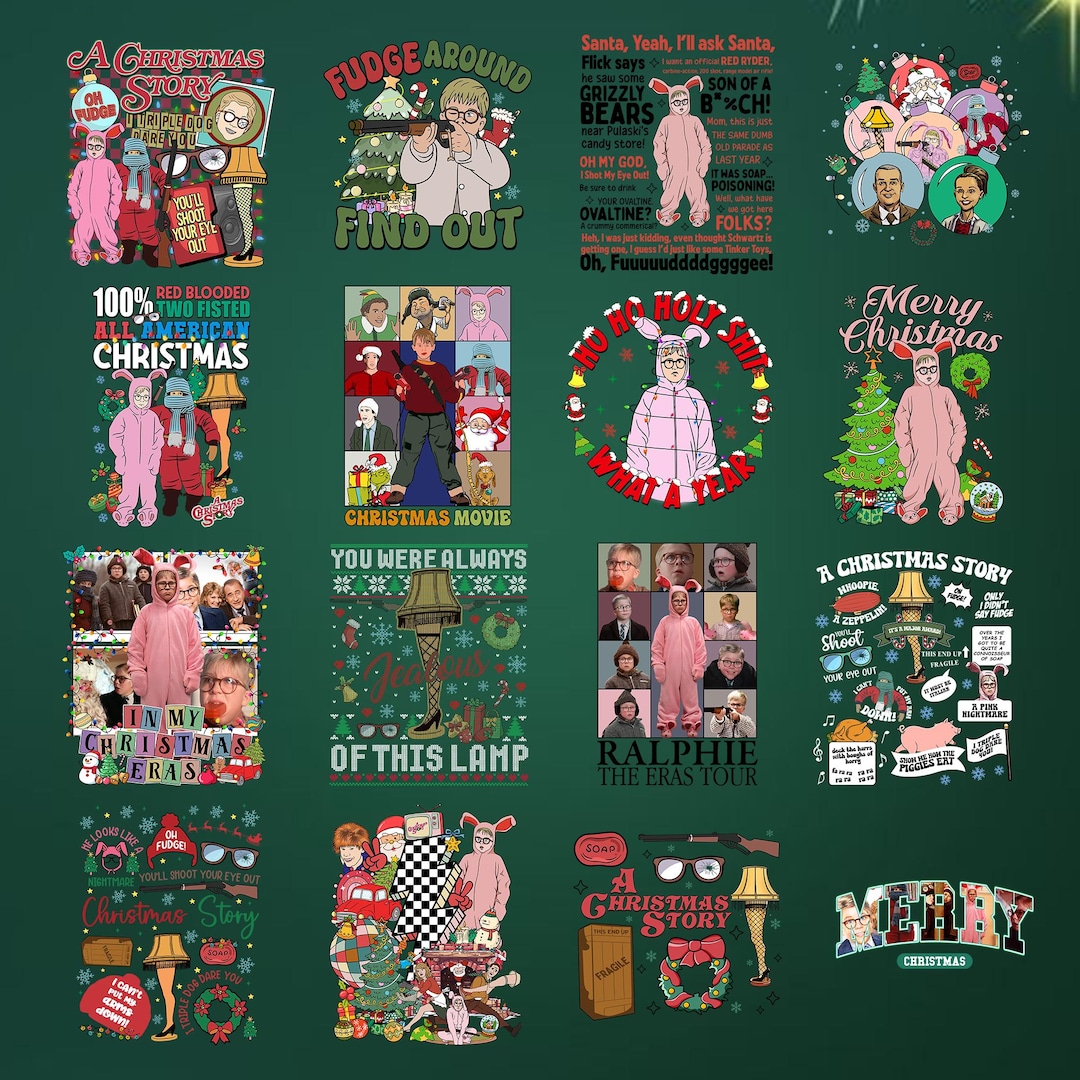 A Christmas Story PNG Bundle, Funny Ralphie Christmas Bundle,retro ...