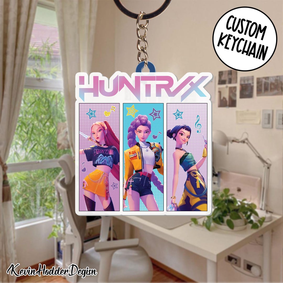 Huntrix Keychain, Kpop Keychain, Acrylic Demon Hunters Key Holder ...