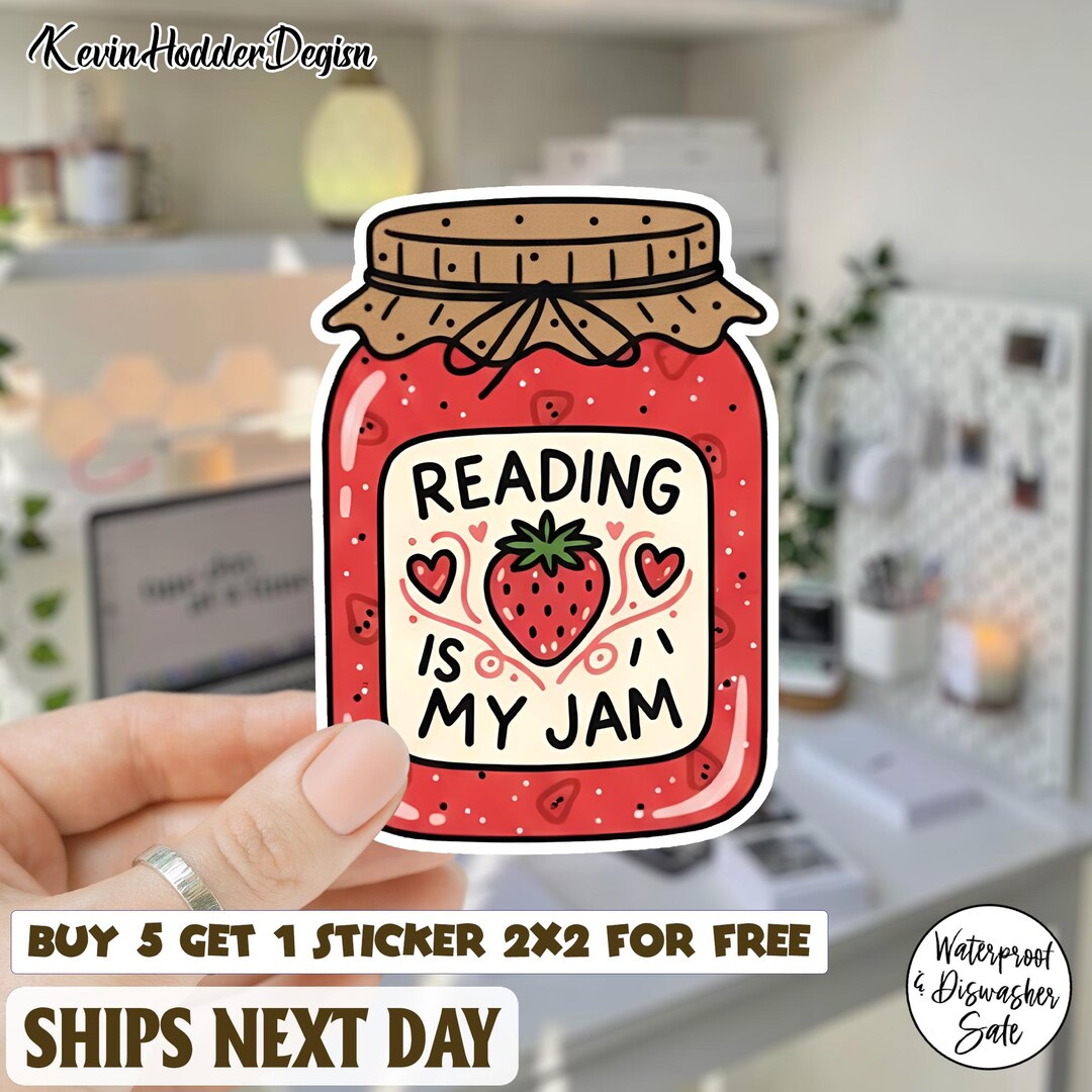 Reading is My Jam Sticker, Cute Book Lover Sticker, Funny Reading Decal ...