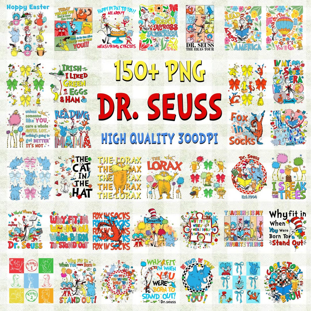 150 Dr Seuss Reading Day PNG, Dr Seuss Teacher Valentine Png, Cat in ...