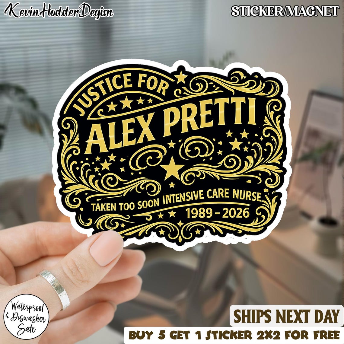 Justice for Alex Pretti Sticker/car Magnet, Political Protest Decal ...