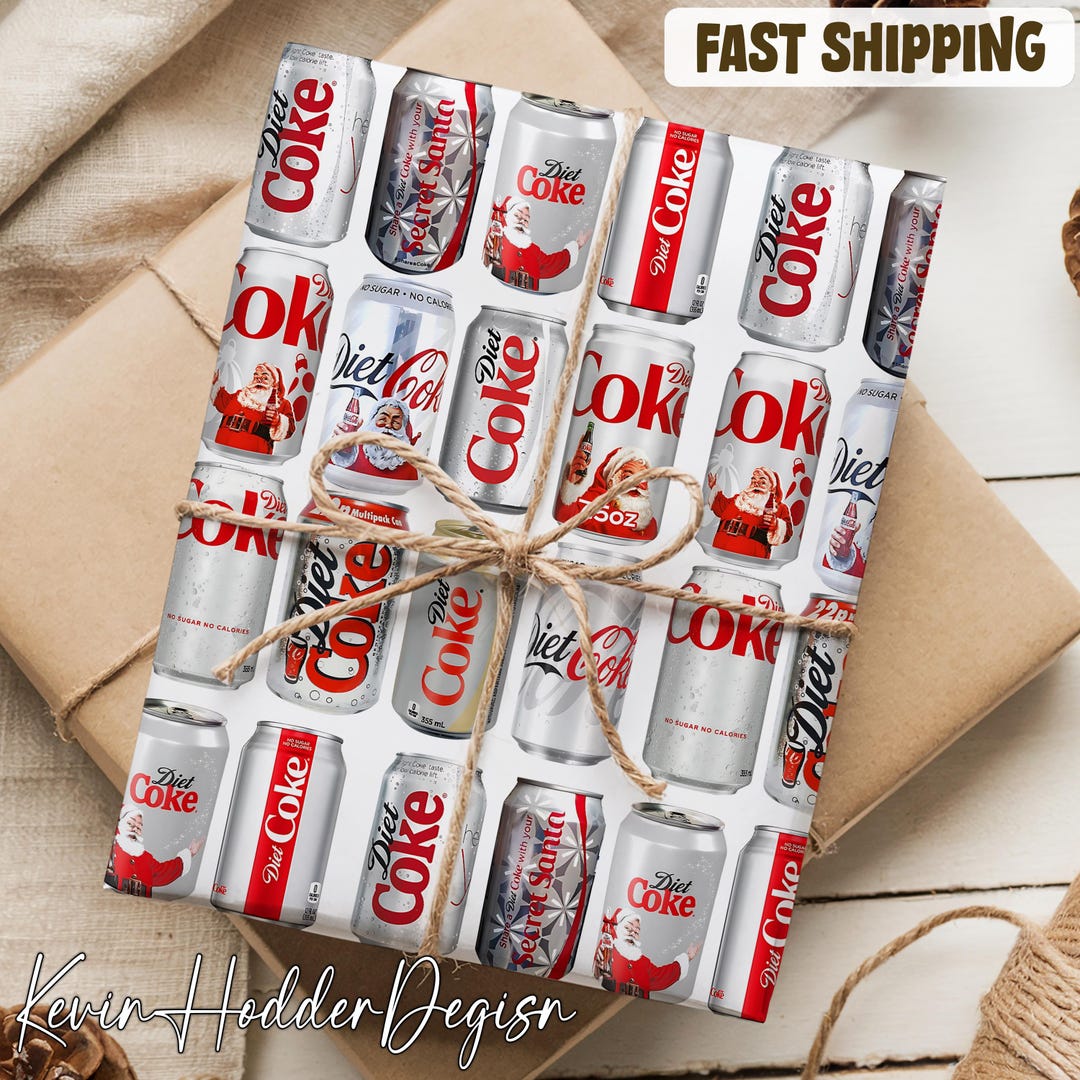 Diet Coke Lover Wrapping Paper | Diet Coke Gift Wrap | Festive Xmas ...