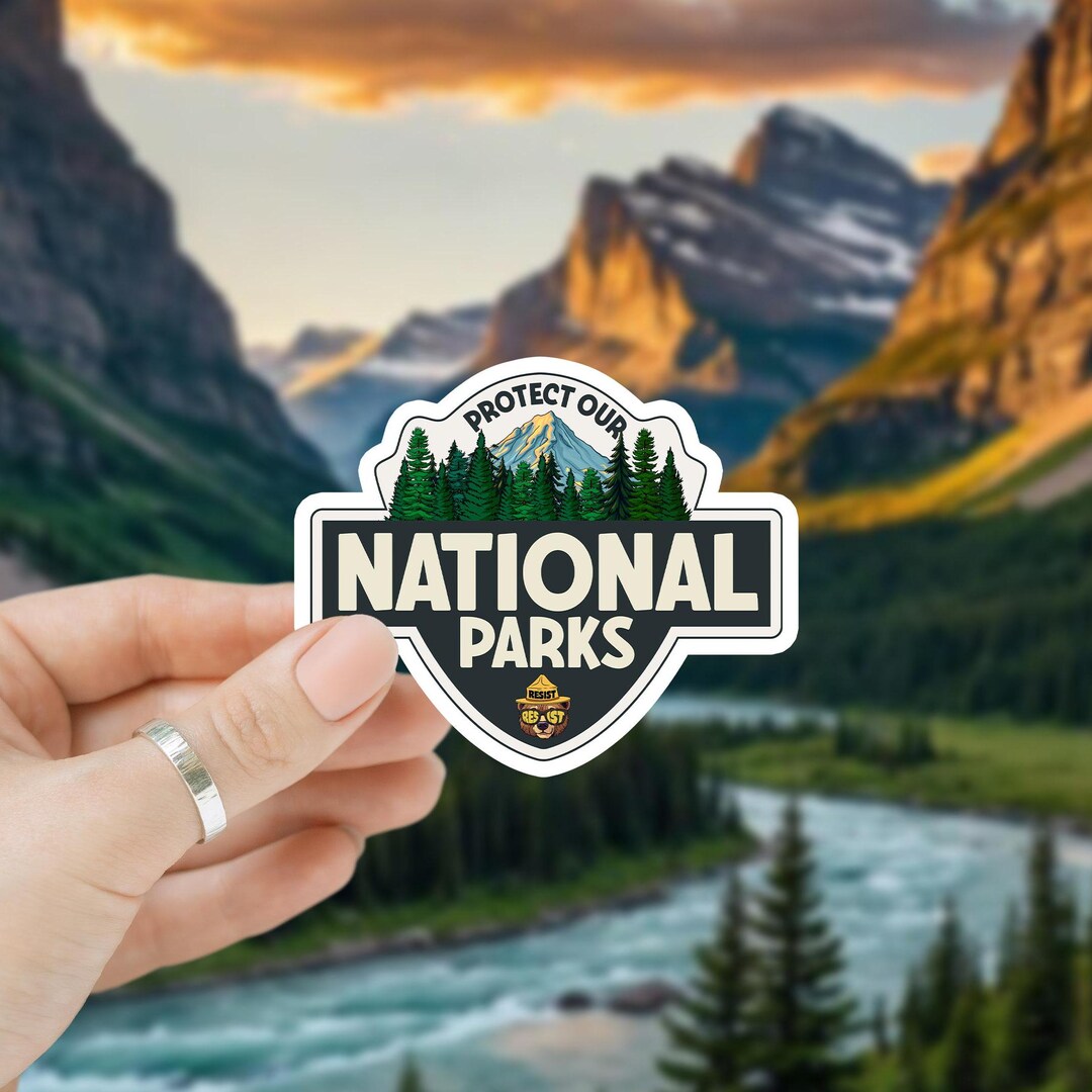 Protect Our National Parks Resist Bear Sticker, Anti Maga Anti Gop ...