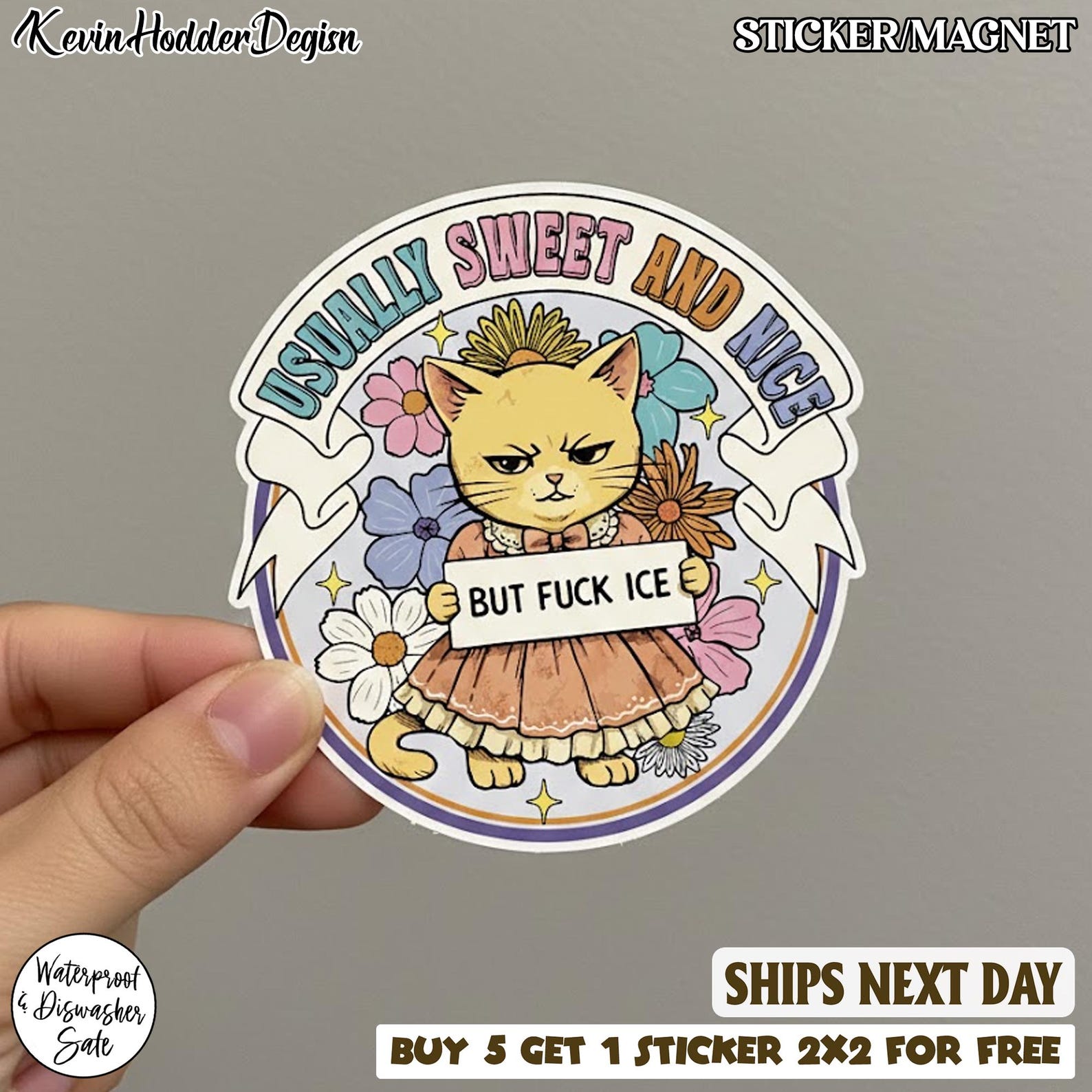 Anti ICE Usually Sweet and Nice but Fuck ICE Sticker/car Magnet, No ...