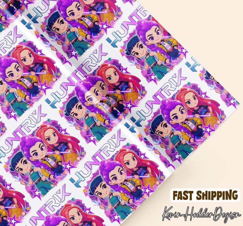 Kpop Demon Hunters Huntrix Wrapping Paper, Kpop Demon Hunters Wrapping ...