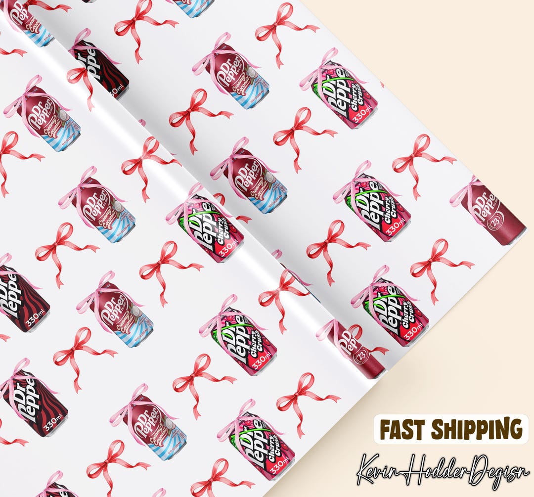Soda Wrapping Paper, Retro Soda Gift Wrap, Funny Pop Drink Wrapping ...