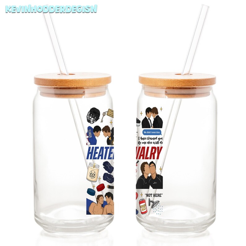 Heated Rivalry Glass Can Coffee Cup, Hockey Romance Fan Inspired Iced ...