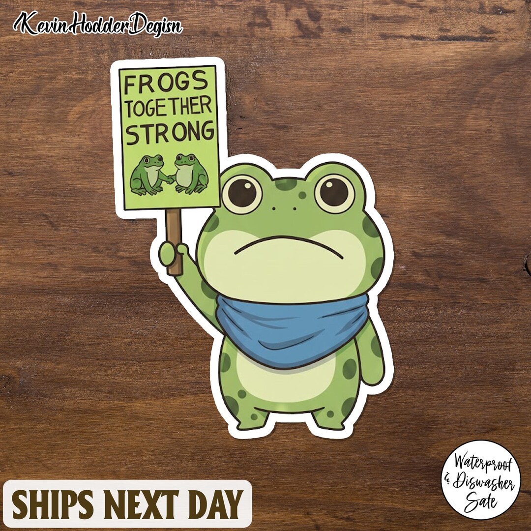 Frogs Together Strong Sticker/car Magnet, Portland Frog Protester ...