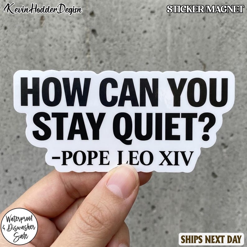 Pope Leo XIV Religious Quote Sticker, Inspirational Faith Vinyl Decal ...