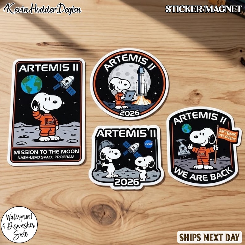 Set 4 Artemis II Mission Patch Sticker - Etsy